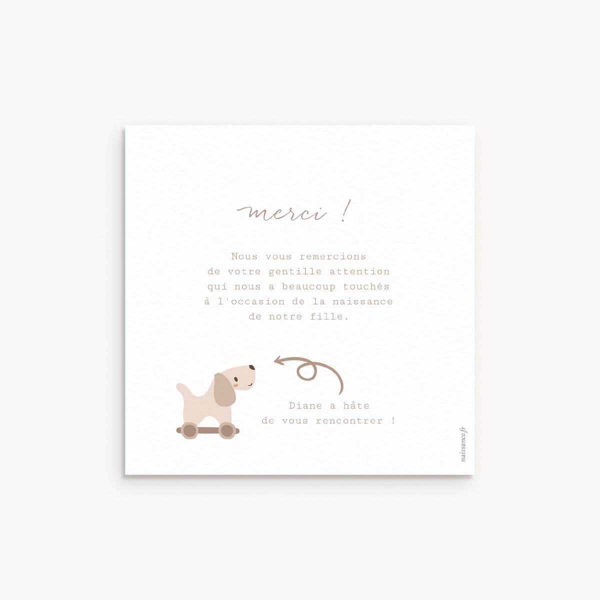 Carte de Remerciement Naissance Vestiaire Pastel, Carré simple ...