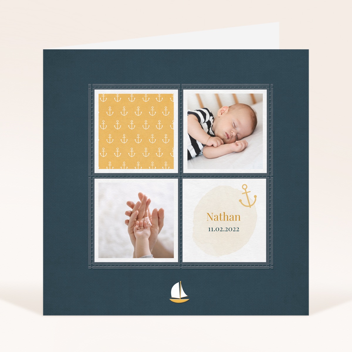 Faire-part de Naissance Marin chic | Echantillon offert